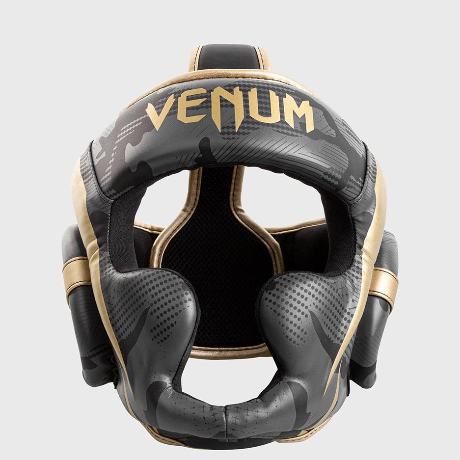 Venum Elite Boxing Headgear - Dark Camo/Gold | Gym Junkie NZ