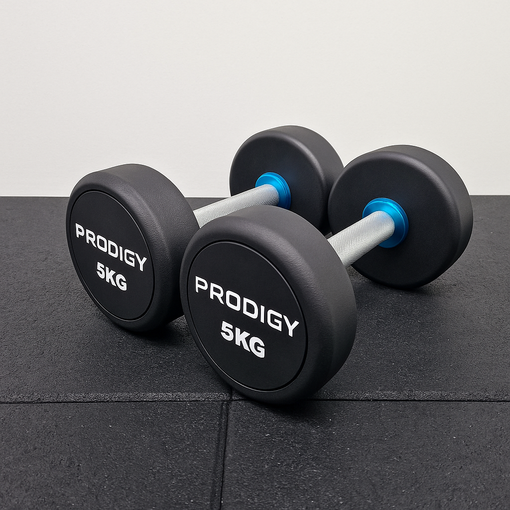 Prodigy Rubber-Coated Dumbbells - 2.5kg - 30kg